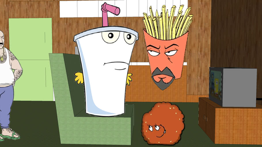 Carl & Master Shake Frylock & Meatwad watch SpongeBob episode A Day ...
