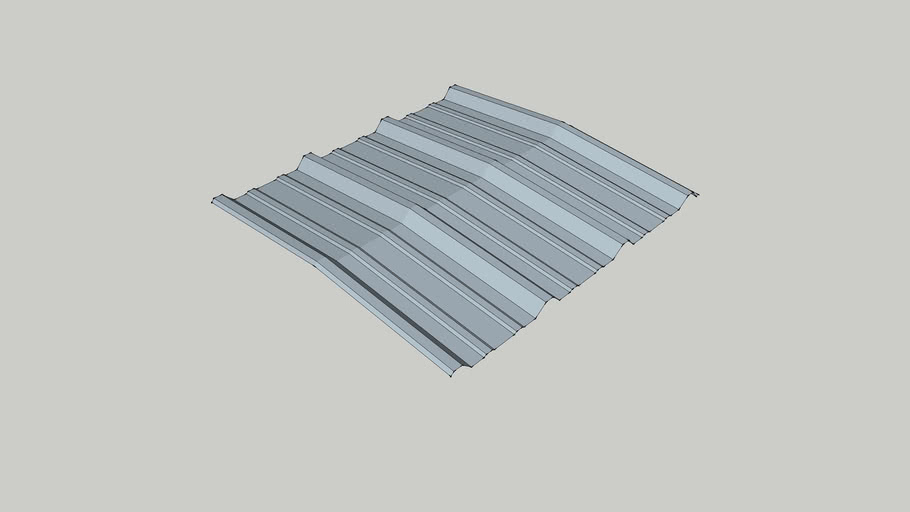 PBR Metal Sheeting Die-Formed Ridge Cap 1/12 Pitch | 3D Warehouse