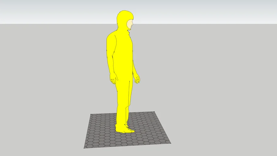 2D Man with Yellow Rubber Suit | 3D Warehouse