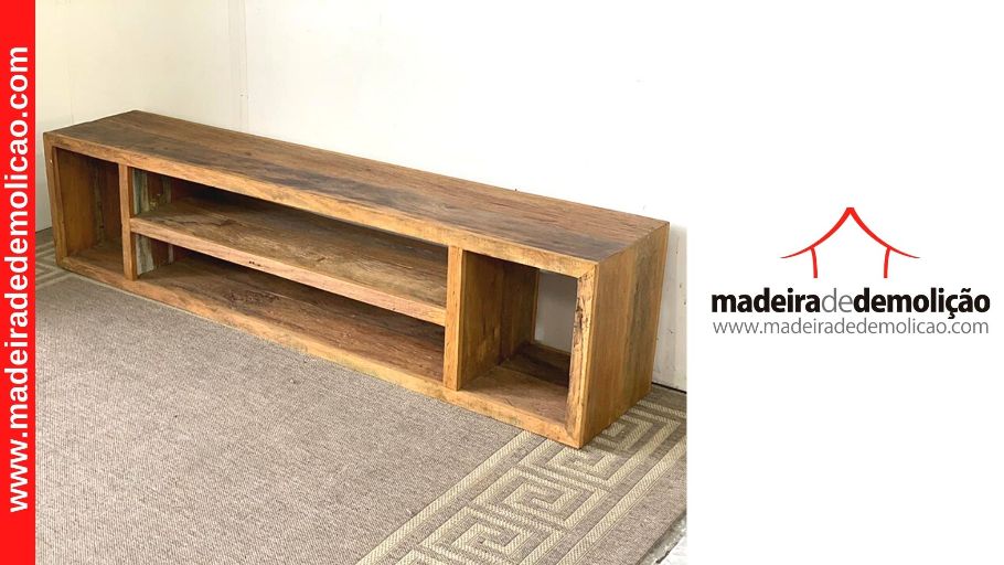 RACK DE MADEIRA - RACK RUSTICO - NOBRE ESTILO 1,90M | 3D Warehouse