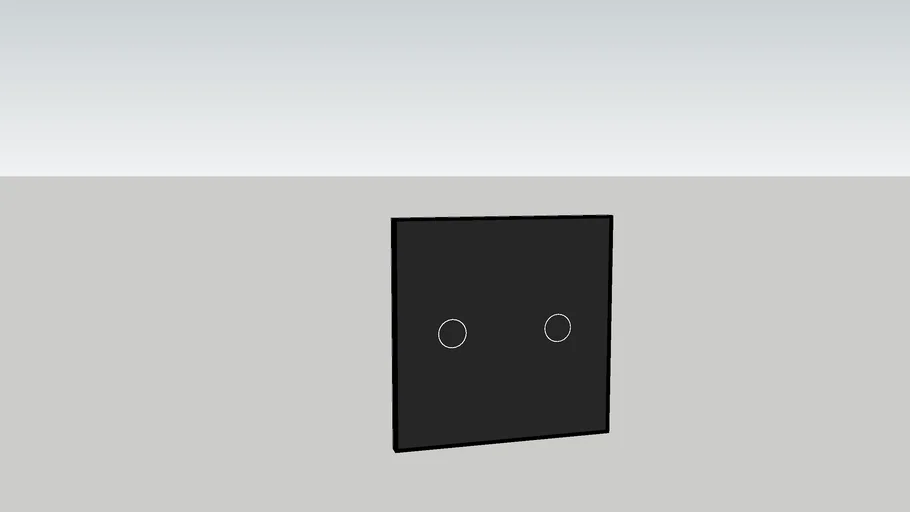 Bardi Smart WiFi Touch Wallswitch - EU 2 Gang (Black) | 3D Warehouse