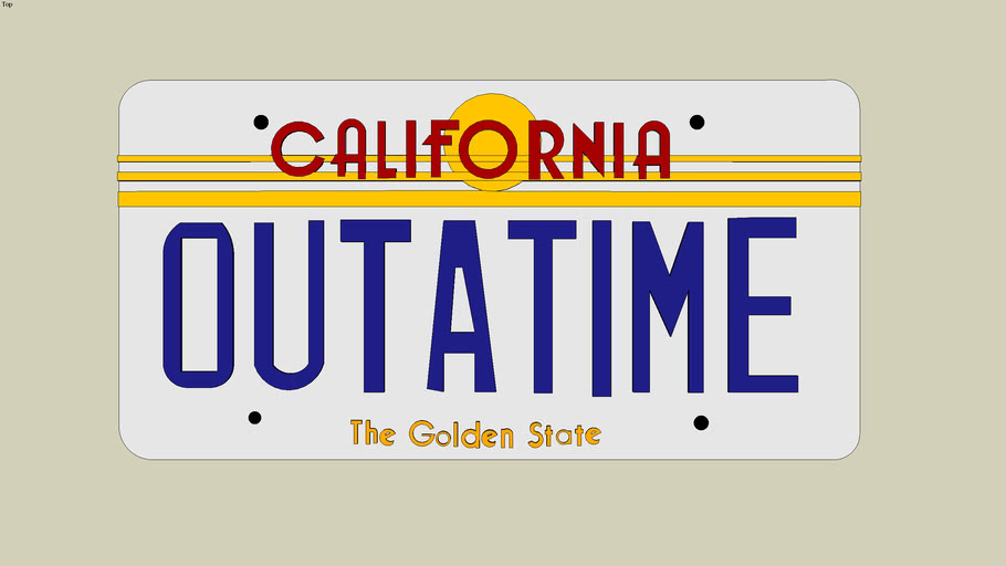 outatime license plate | 3D Warehouse