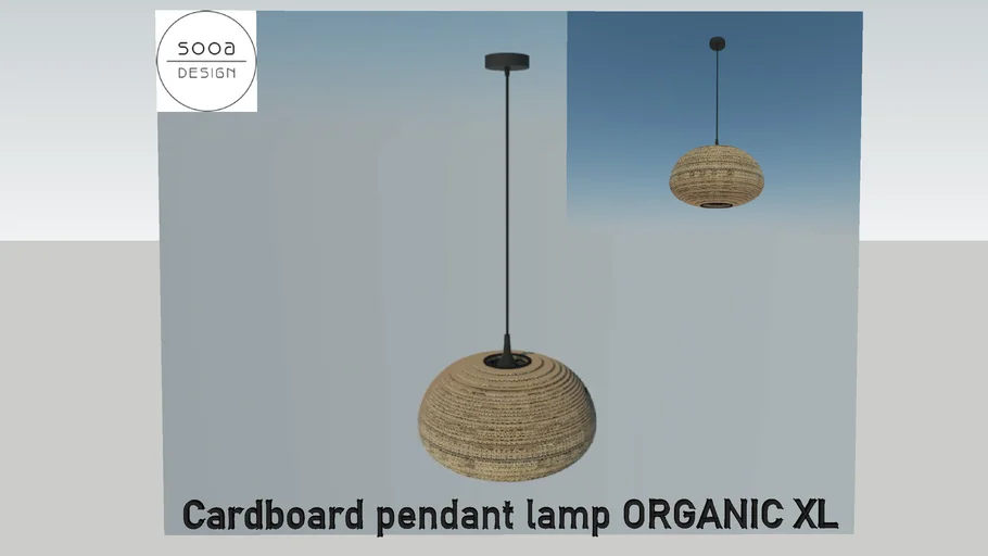 Cardboard pendant lamp ORGANIC XL - SOOA DESIGN | 3D Warehouse