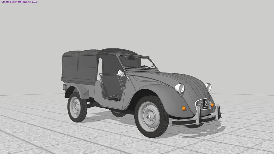 Sketchup-Msphysics.Citroen 2cv pick up. | 3D Warehouse