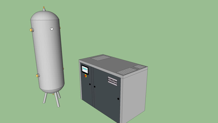 AIR COMPRESSOR ATLAS COPCO SF8 FF | 3D Warehouse