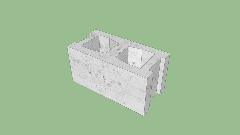 8'x8'x16' Concrete Foundation Block | 3D Warehouse