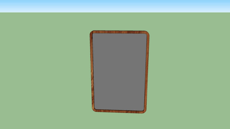 walnut rounded rectangle mirror | 3D Warehouse