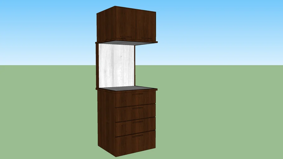 beautiful wooden shelf with storage and rack | 3D Warehouse