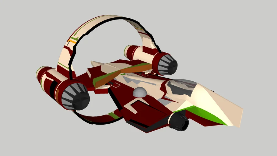 Delta-7 interceptor and Syluire-31 hyperspace ring | 3D Warehouse