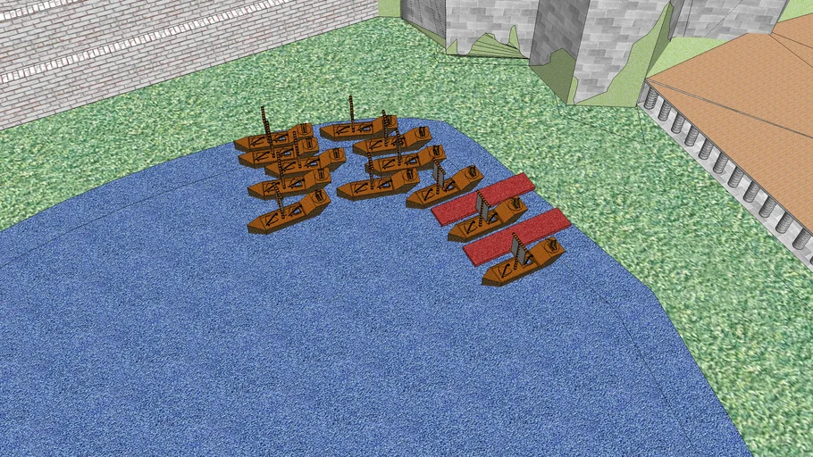 castle with boats for defence | 3D Warehouse