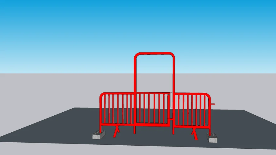 Heras RED Walkthrough Metal Open Hoop Site Access Barrier Gate | 3D ...