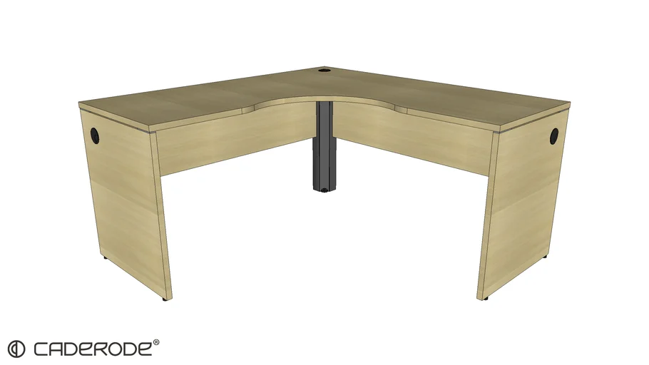 Mesa de Trabalho Angular Pé Painel - 1500x1500 | 3D Warehouse