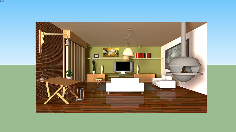 render sala( modelo descargado de galeria 3d) | 3D Warehouse