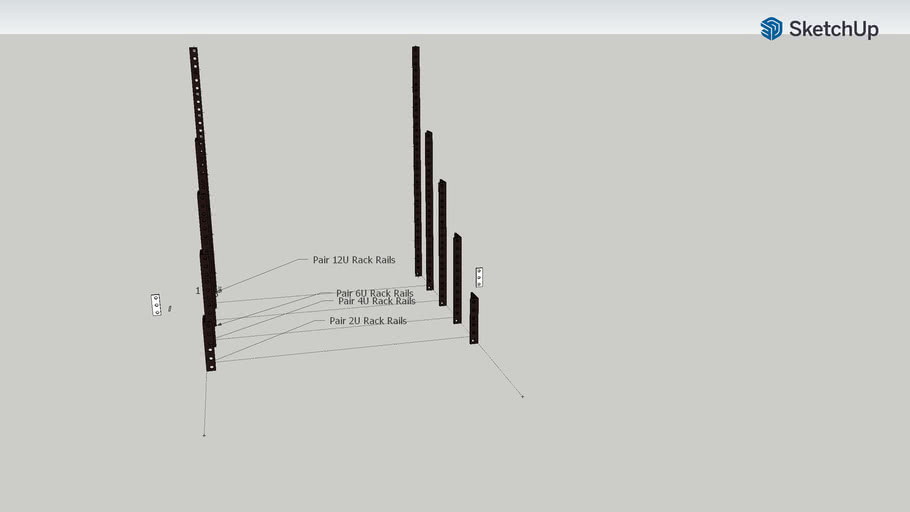 19' Rack Rails | 3D Warehouse