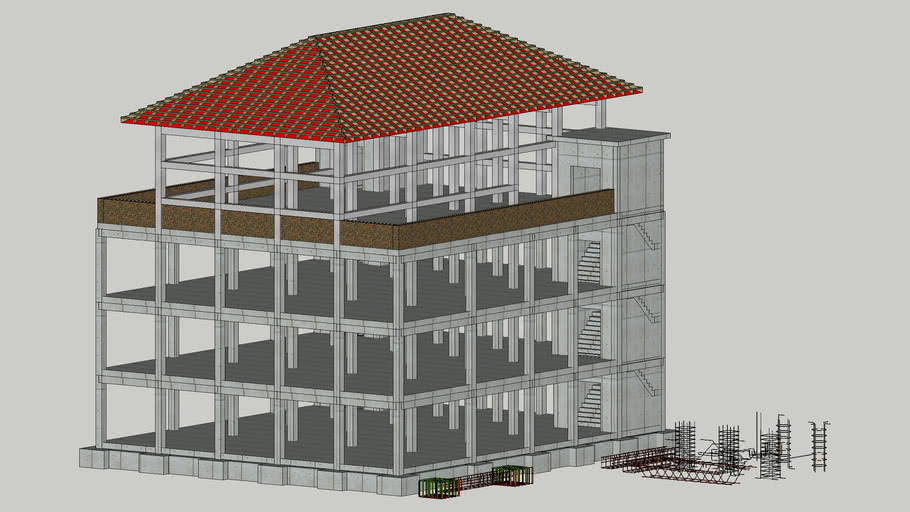 3 Storey Concrete Building | 3D Warehouse