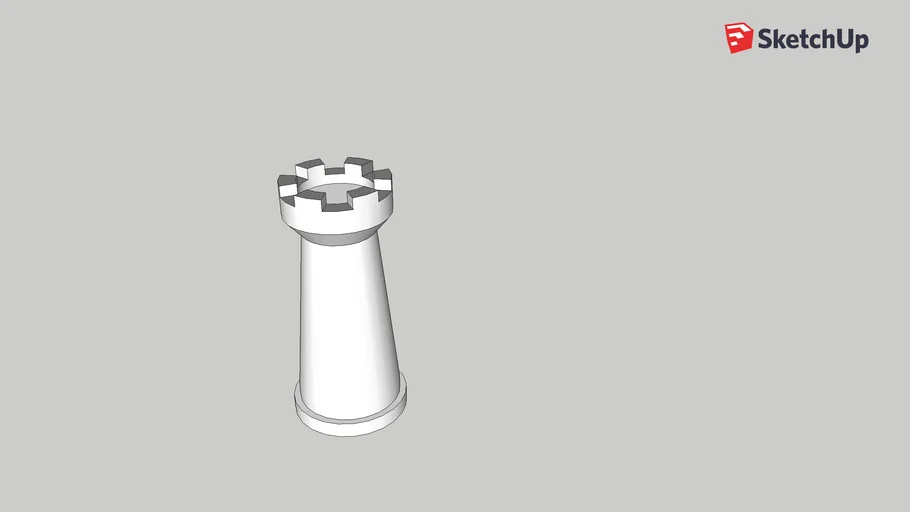 SketchUp Skill Builder: Modeling a Chess Set Part 3 - Rook | 3D Warehouse