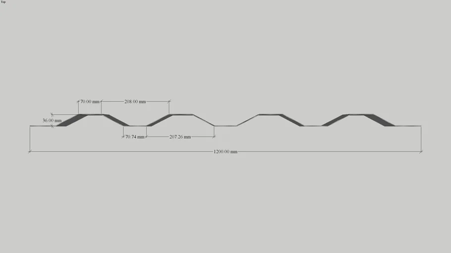 Container panel (profiled steel plate yx-36-278-1200). | 3D Warehouse