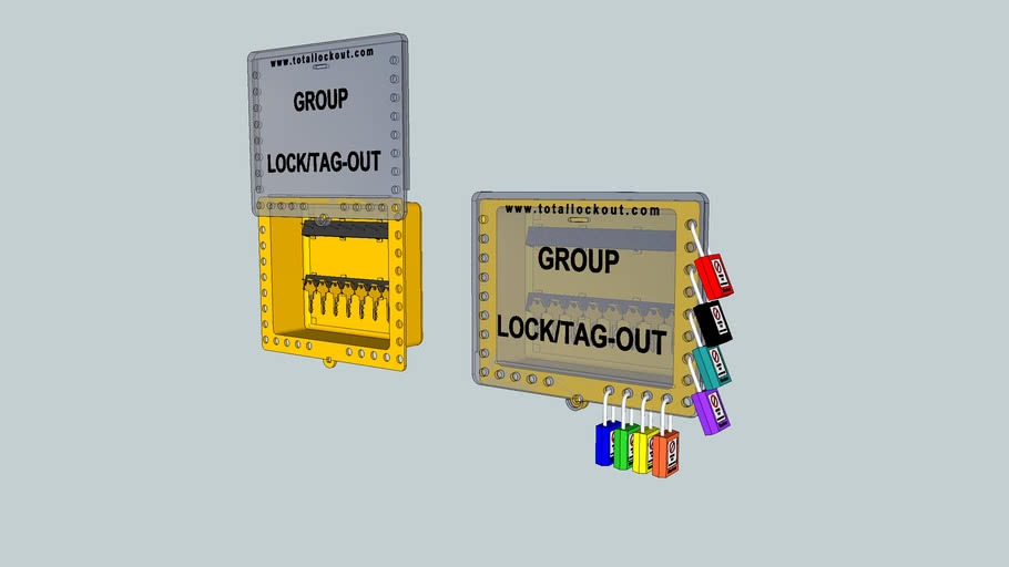 Wall Mounted Group Lockout Box | 3D Warehouse
