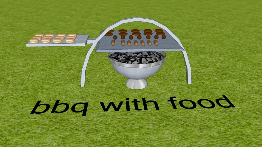 barbeque with steak and bread | 3D Warehouse