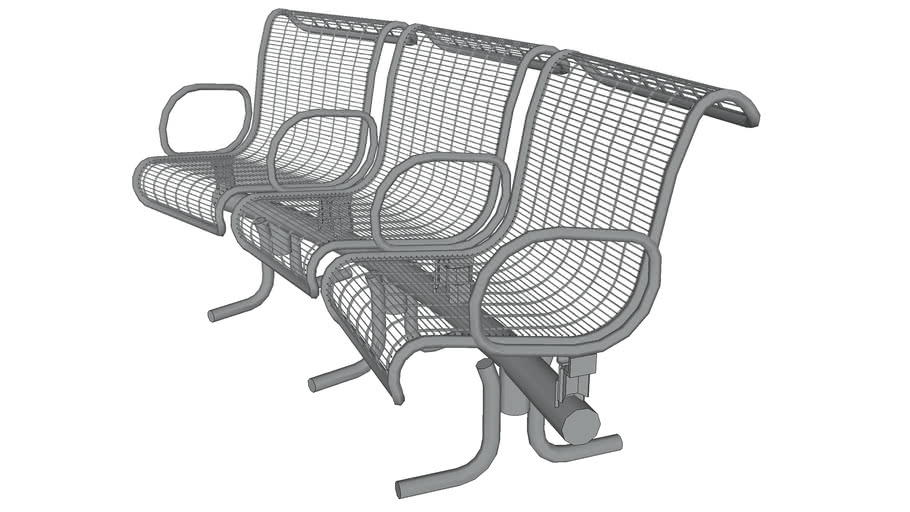 Plexus 3 Seat Bench | 3D Warehouse