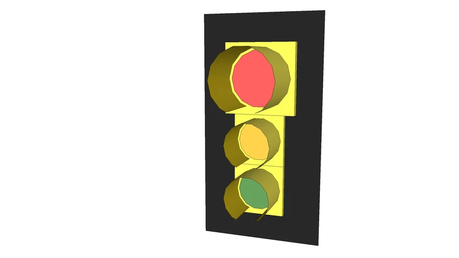Traffic Signal with Frame, 12 Inches: Red; 8 Inches: Yellow & Green ...