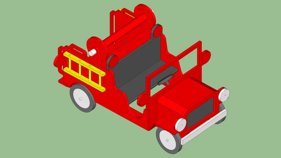 Foot-Powered Children's Antique Fire Engine | 3D Warehouse