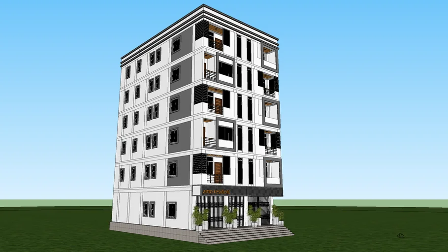 Residential Building - 6 Storeyed -Modern | 3D Warehouse