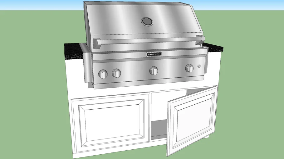 Outdoor Kitchen Grill Base Cabinet-51' | 3D Warehouse