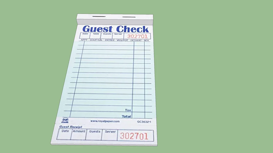 GUEST CHECK | 3D Warehouse