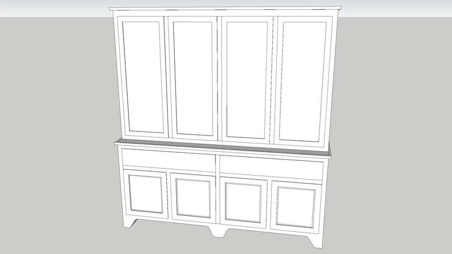 Shaker Extra Large Base and Hutch | 3D Warehouse