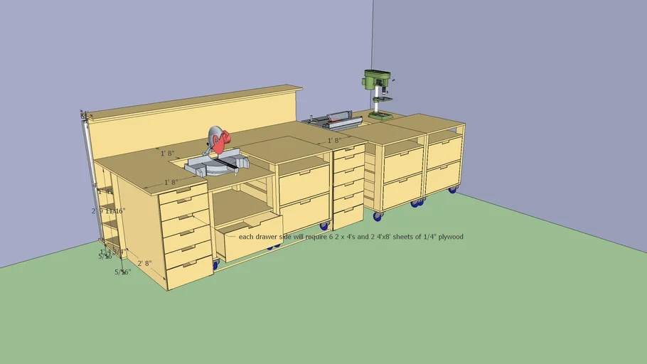 Modular Workshop Table | 3D Warehouse
