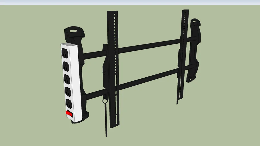 Chief MTM1U LCD Wall Mount Bracket with Power Strip | 3D Warehouse