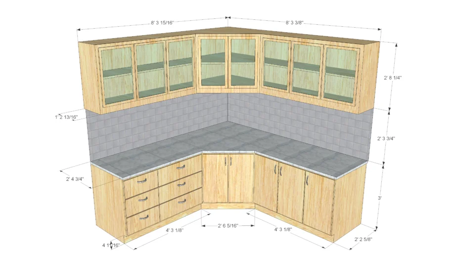 L shape kitchen cabinet. | 3D Warehouse
