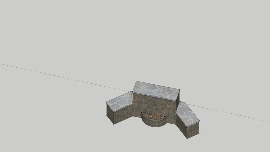 Belgard Mega Bergerac block - Water Wall with Benches | 3D Warehouse