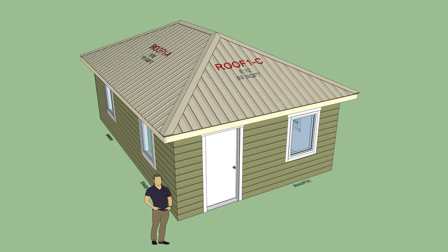 Hip Set with 3D Metal Roof | 3D Warehouse