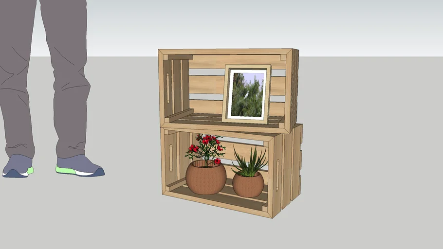 2 Stack wooden Crate for Decoration | 3D Warehouse