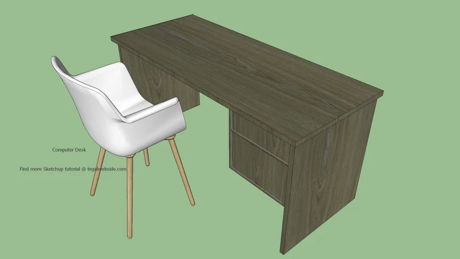 Computer Desk Greek Oak | 3D Warehouse