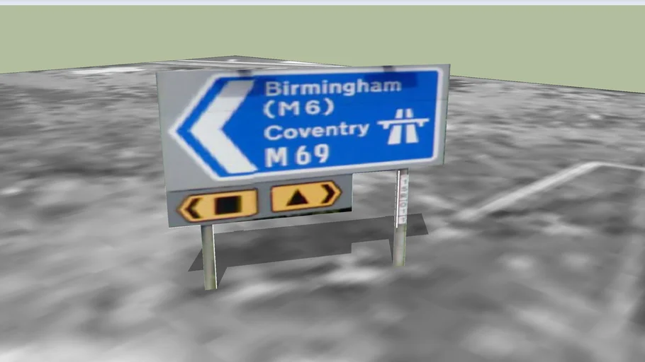Start of the M69 - Motorway sign | 3D Warehouse