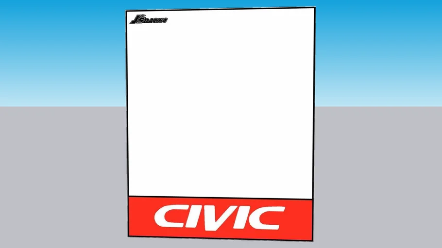 Honda Racing Number Plate | 3D Warehouse