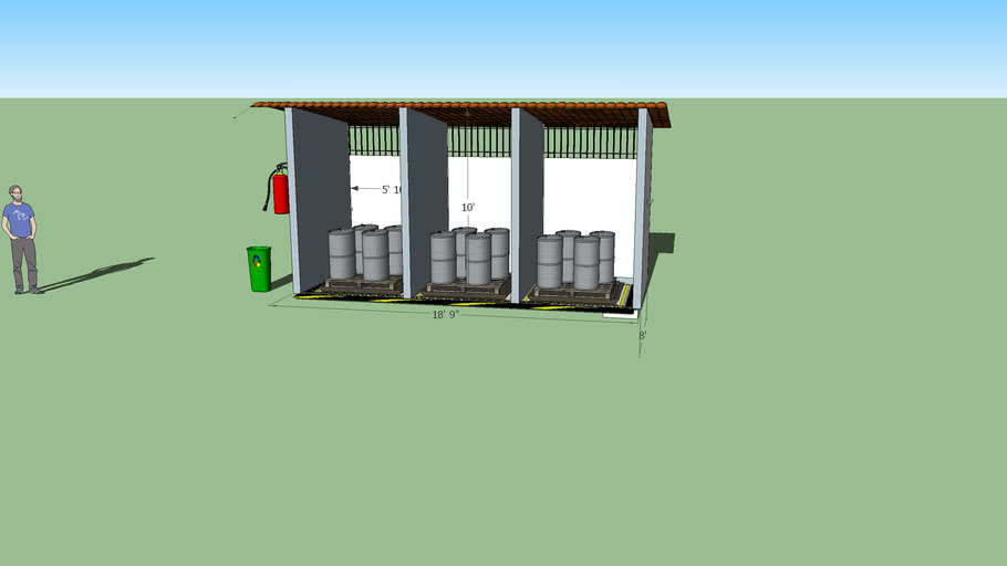 Schedule waste storage (Ceteau) - Slope Roof | 3D Warehouse