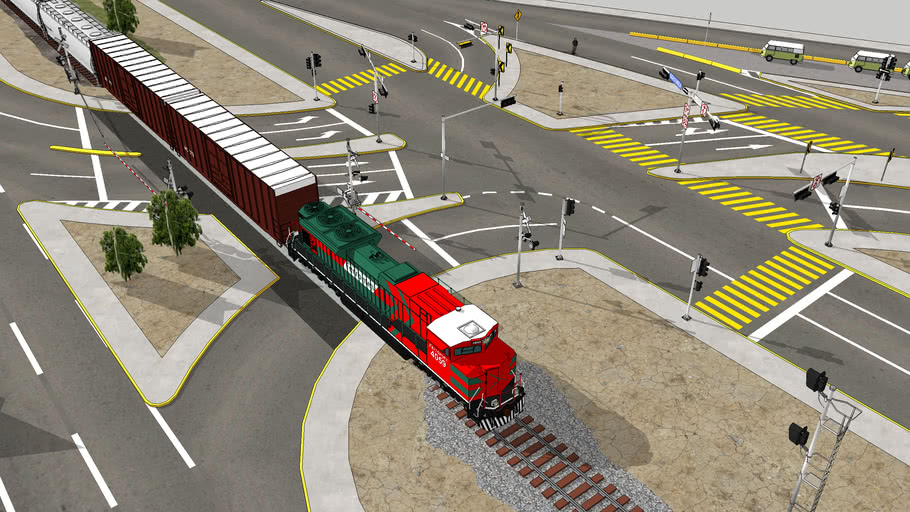 Mexico Level Crossing intersection 2 | 3D Warehouse