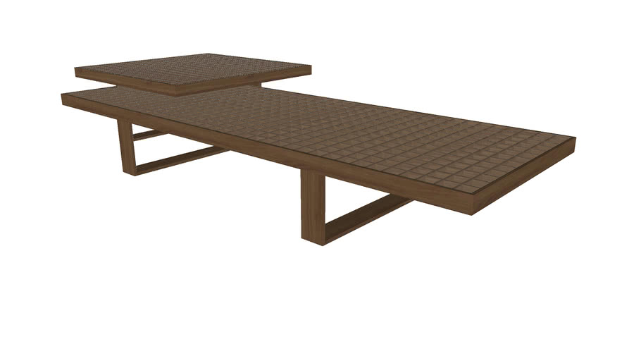 Leyton Nesting Coffee Tables in Clear Glass and Walnut by Modloft | 3D ...