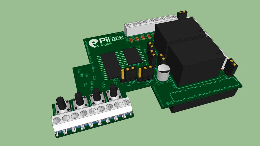 PiFace Digital I/O Expansion Board for Raspberry Pi | 3D Warehouse