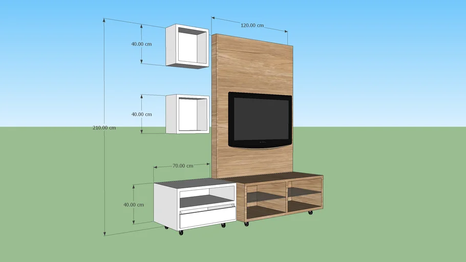 Rack modular para TV LCD 40 polegadas 1.2 | 3D Warehouse
