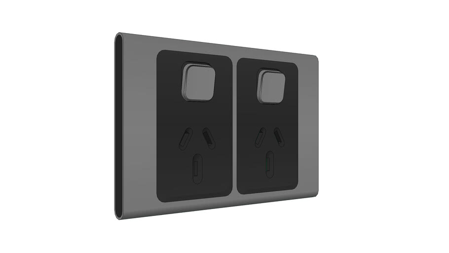 S3025C-SH, Clipsal Iconic Styl - Skin Socket Switch Horizontal Double ...