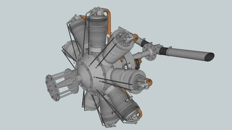 Motor Radial Rotativo Clerget 9b | 3D Warehouse