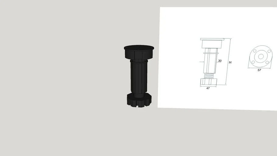 Kitchen leg - H100 / Кухненски крак - Н100 | 3D Warehouse