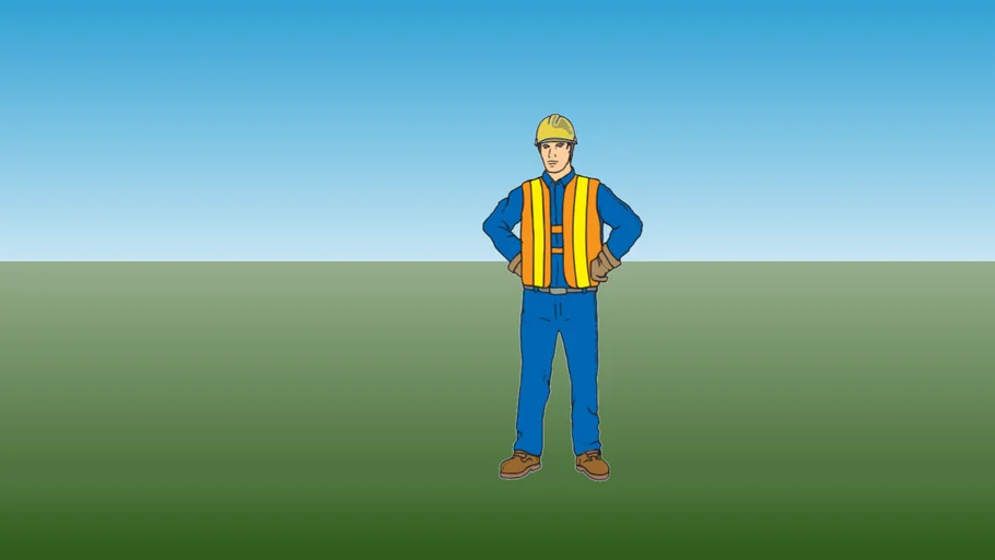 2D CONSTRUCTION STANDING MAN | 3D Warehouse