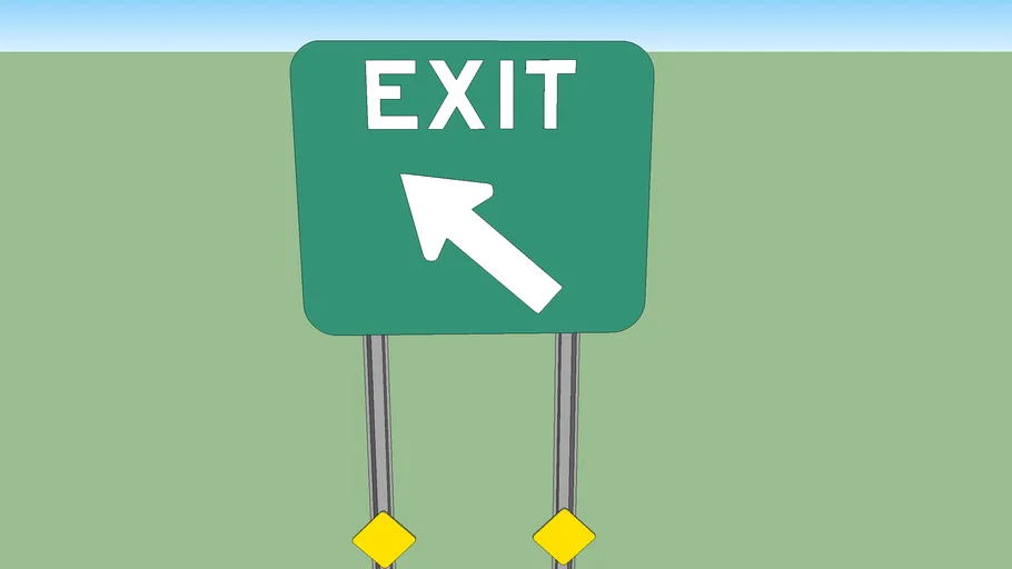 Highway Left Exit Sign