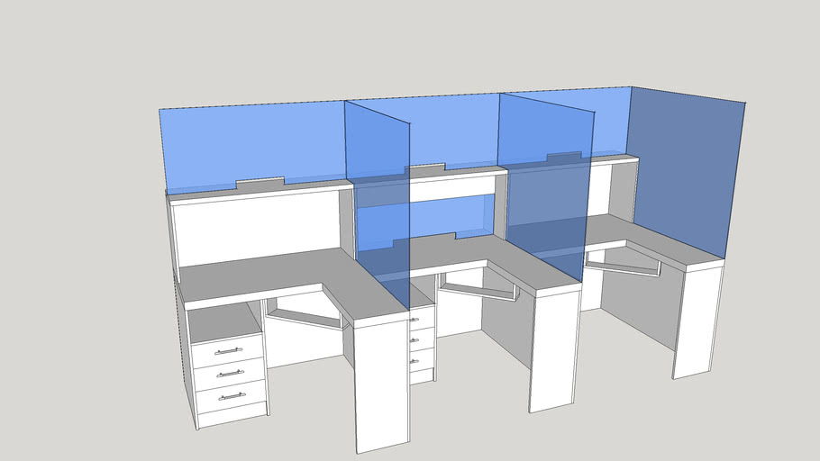 cajeros de banco con vidrio | 3D Warehouse